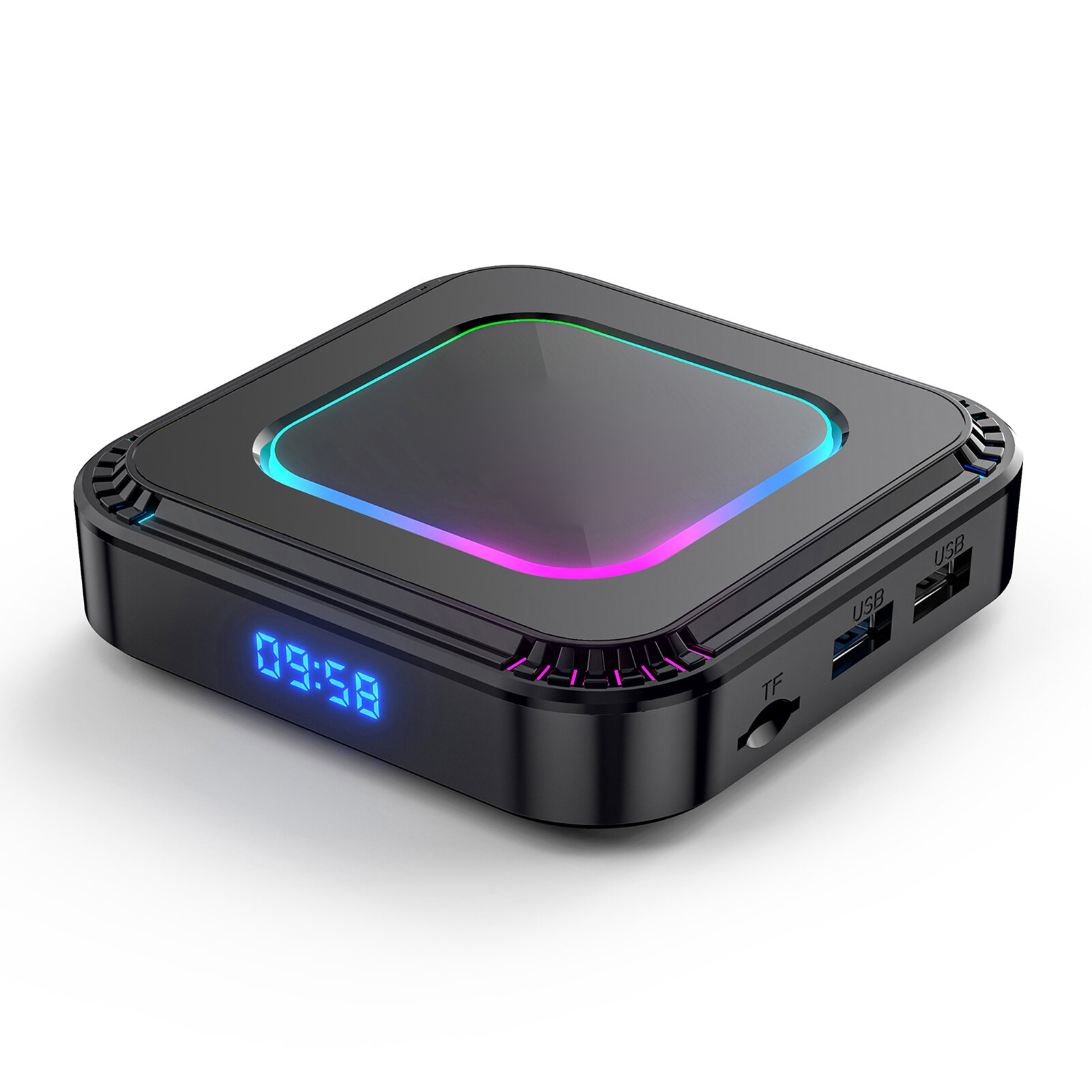 HK1 RBOX K8 Android 13.0 Smart TV Box RK3528 Четырехъядерный медиаплеер UHD 4K H.265 8K Декодирование HDR10 + 2.4G/5G WiFi6 BT5.0 с пультом дистанционного управления Светодиодный дисплей RGB-подсветка