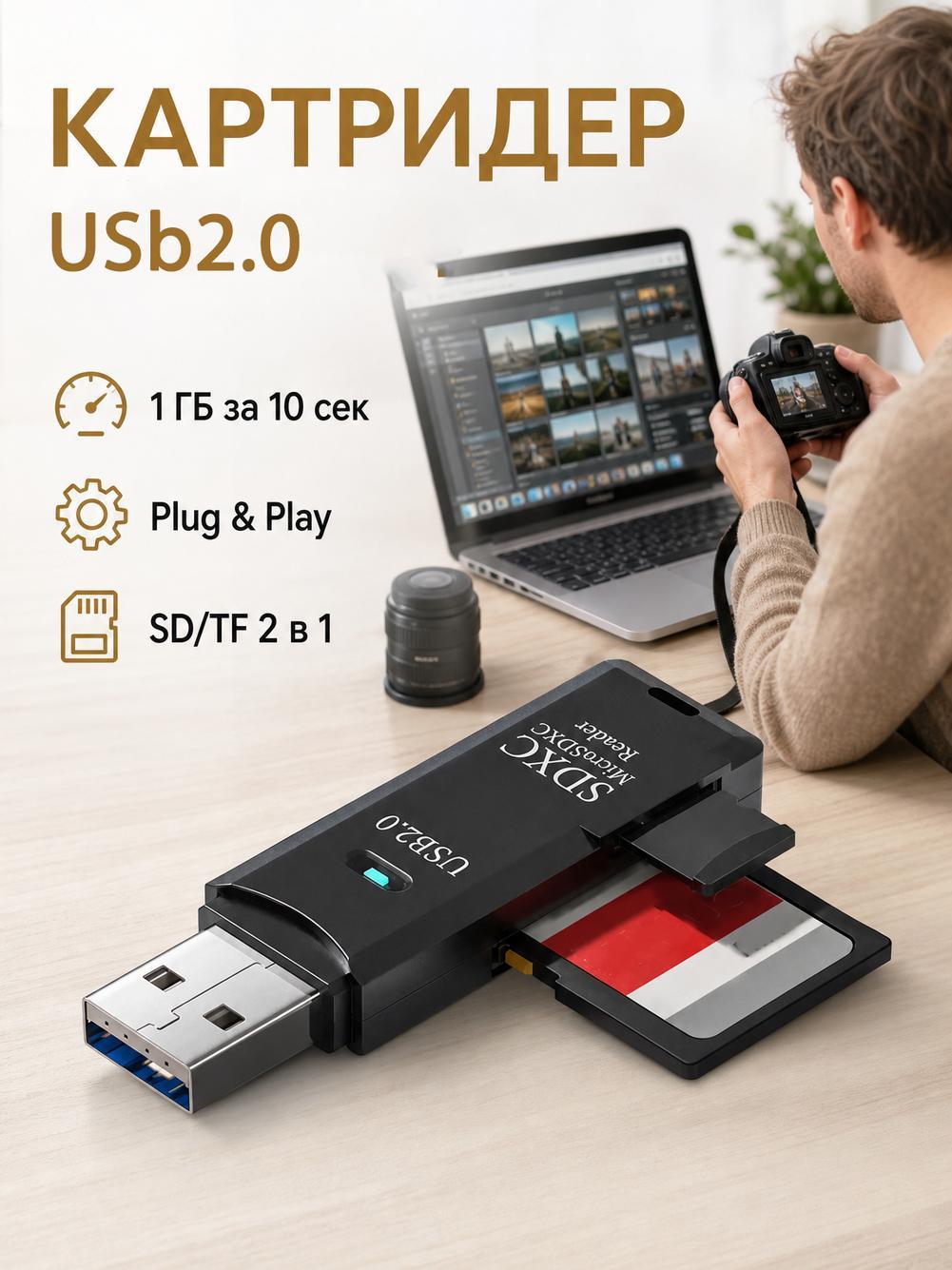 Кардридеры, слота для карт SD и Micro SD.