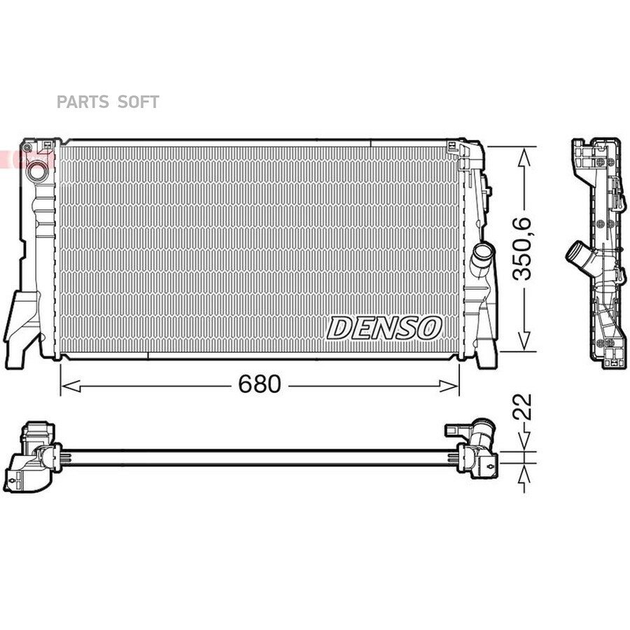 Радиатор от официального дистрибьютора, DENSO, артикул DRM05118