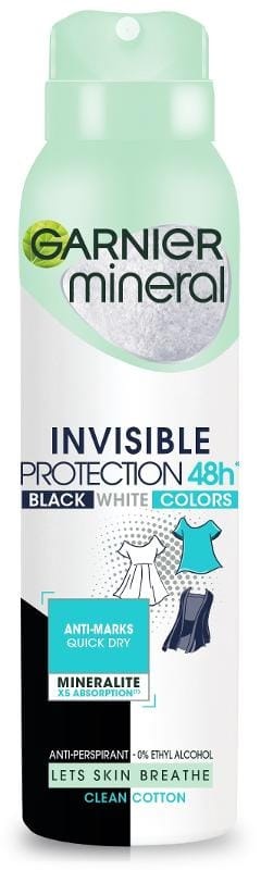 Дезодорант Garnier Mineral Invisible Protection 48 ч Clean Cotton, спрей, 150 мл