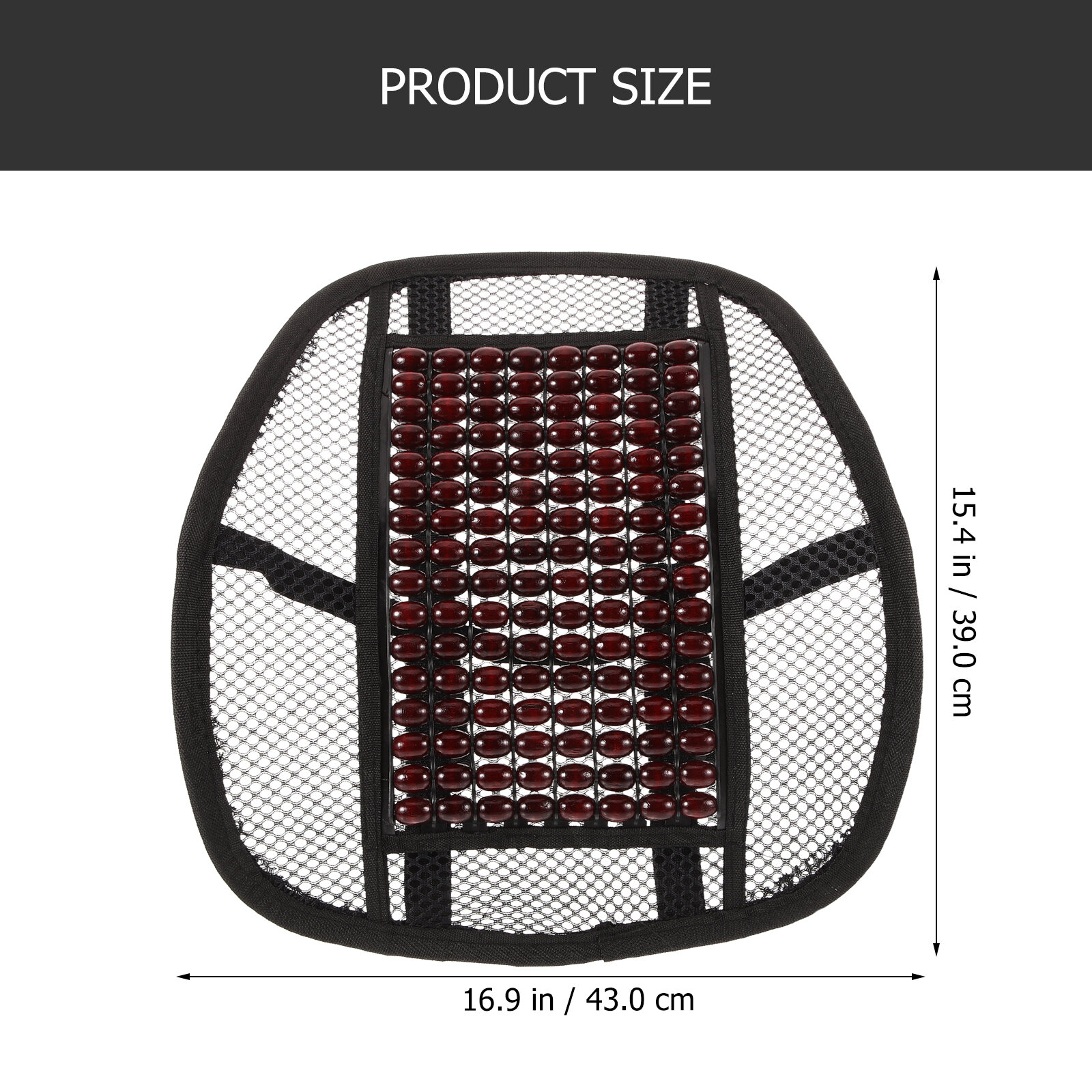 Подушка Для Поддержки Позвоночника Из Дерева И Сетчатой Ткани 43x39cm