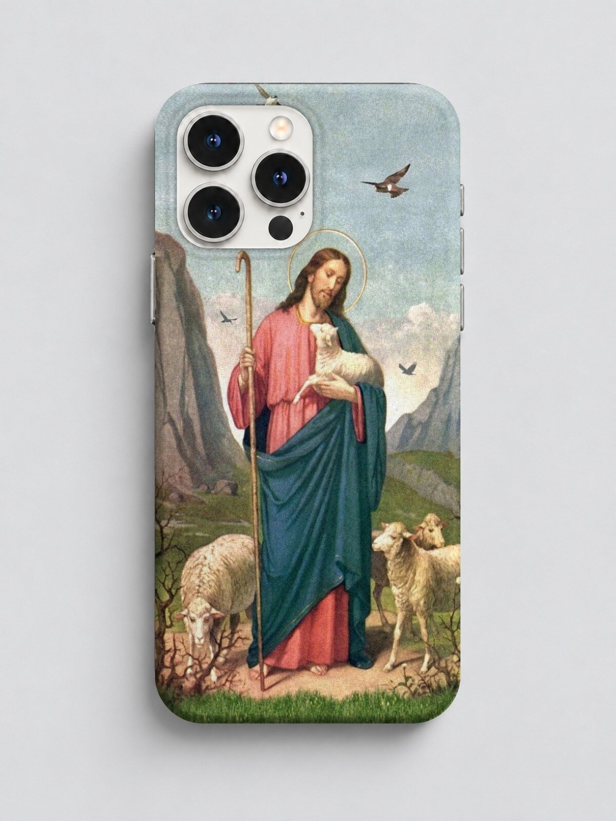 Силиконовый чехол на iPhone 15 Pro Иисус Христос