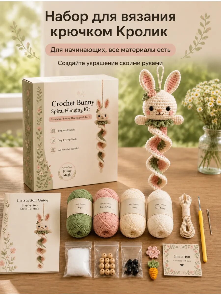 Набор для вязания крючком кождого, diy рукоделие