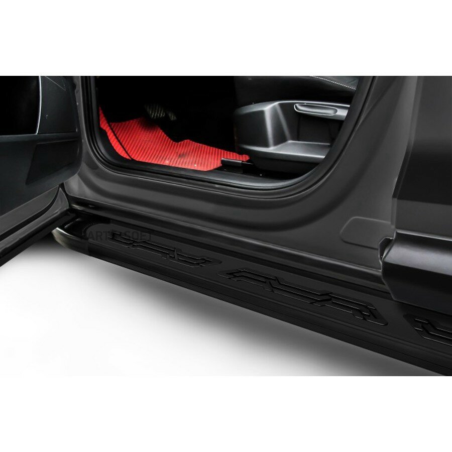 Пороги алюминиевые Alfa Black 1700 черные Renault DUSTER (2021-н. в.) Renault DUSTER 2021-н. в. от официального дистрибьютора, SLITKOFF, артикул ALRD21018