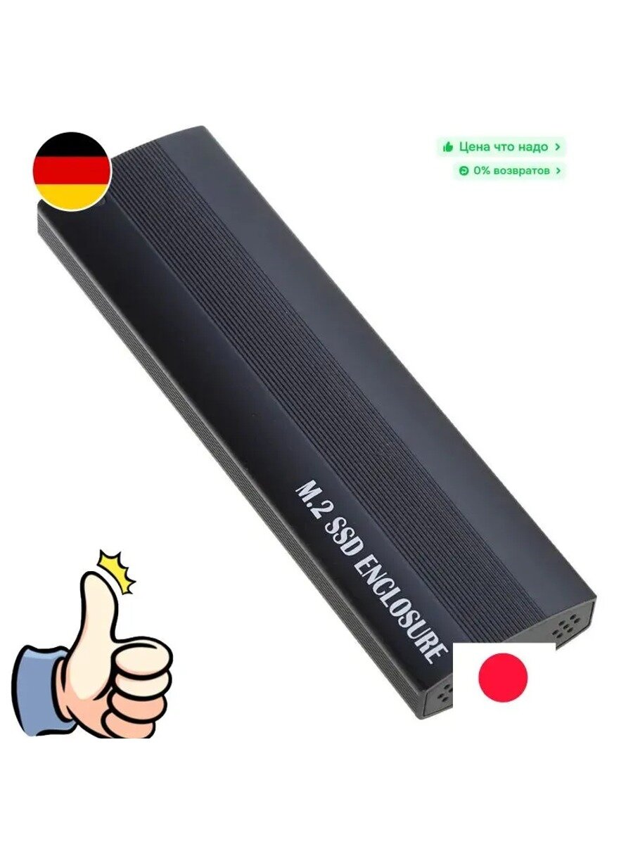 (1) Корпус M.2 NVME/SATA SSD - NGFF черный