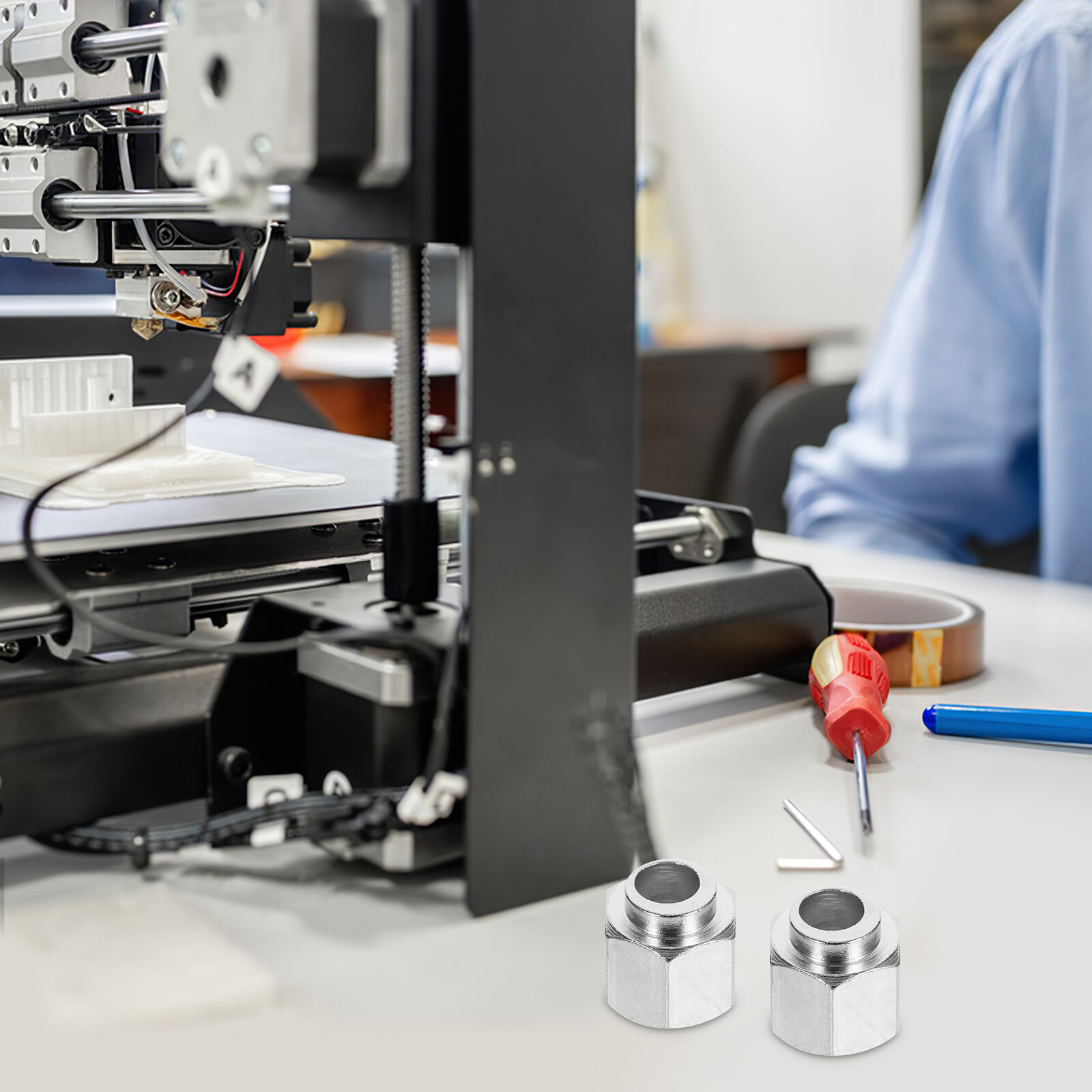 10 Штук Гайки Для 3D Принтера С Эксцентричным Отверстием Серебристый Цвет 1.00X1.00X0.50Cm