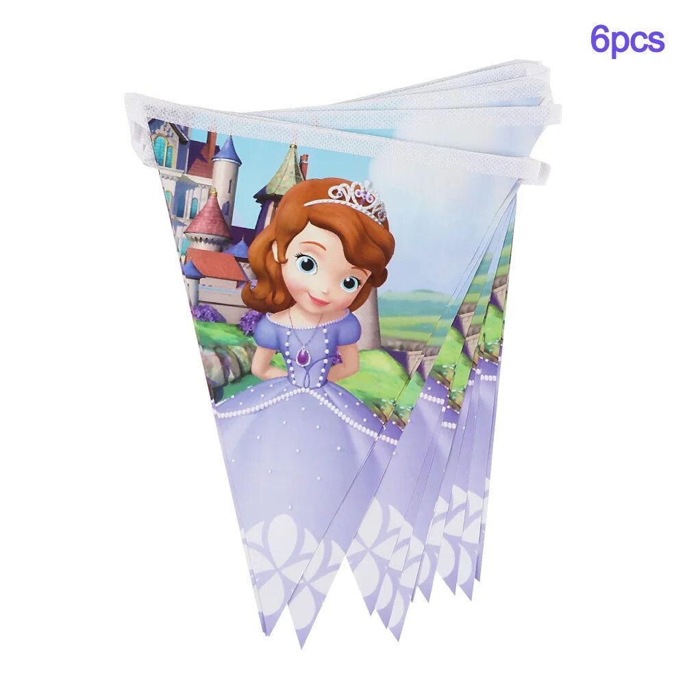 Принцесса София флажки для декора 6 шт, Flag-12pcs