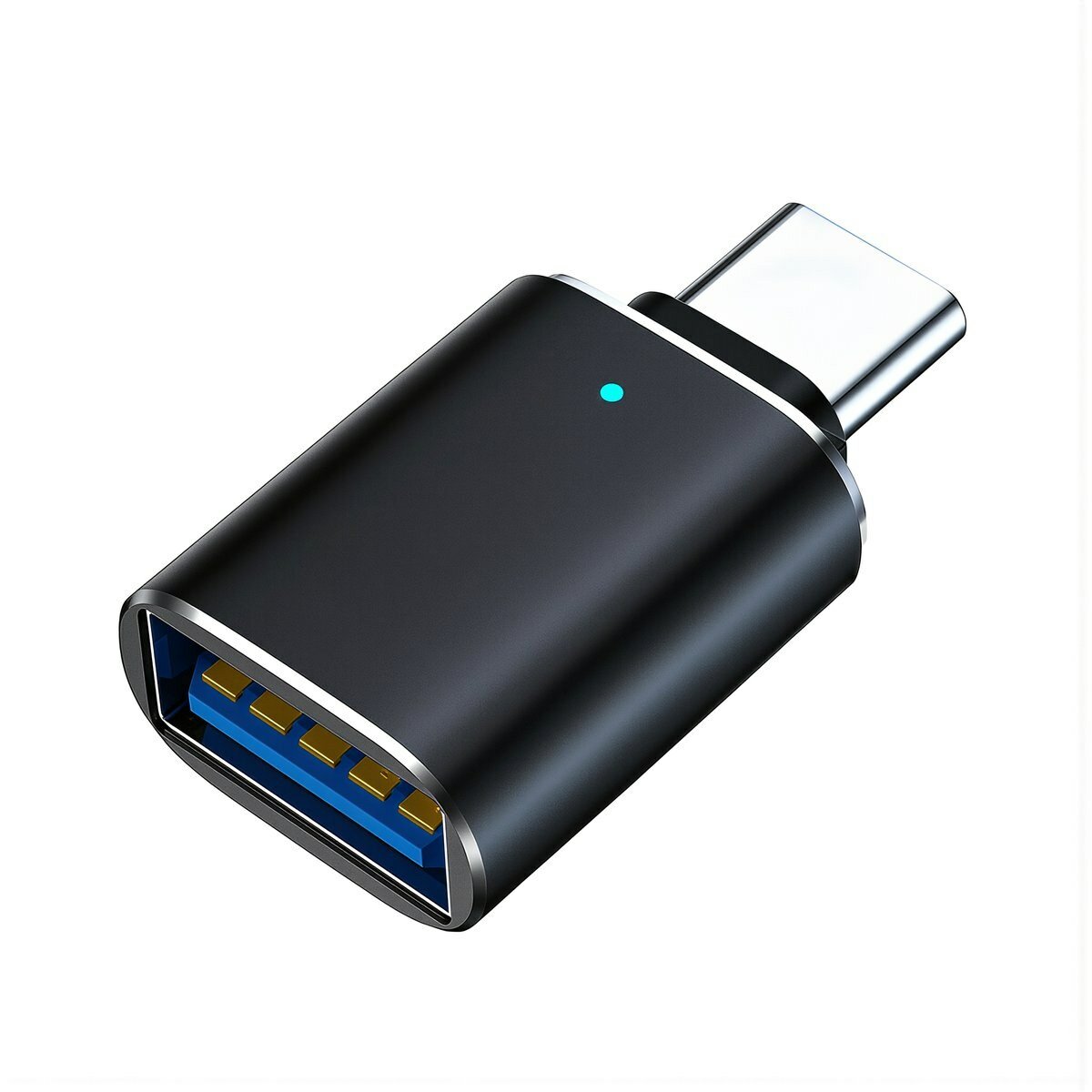 Универсальный маленький переходник Type-C на USB 3.0 с OTG светодиодом для мобильных устройств и авто
