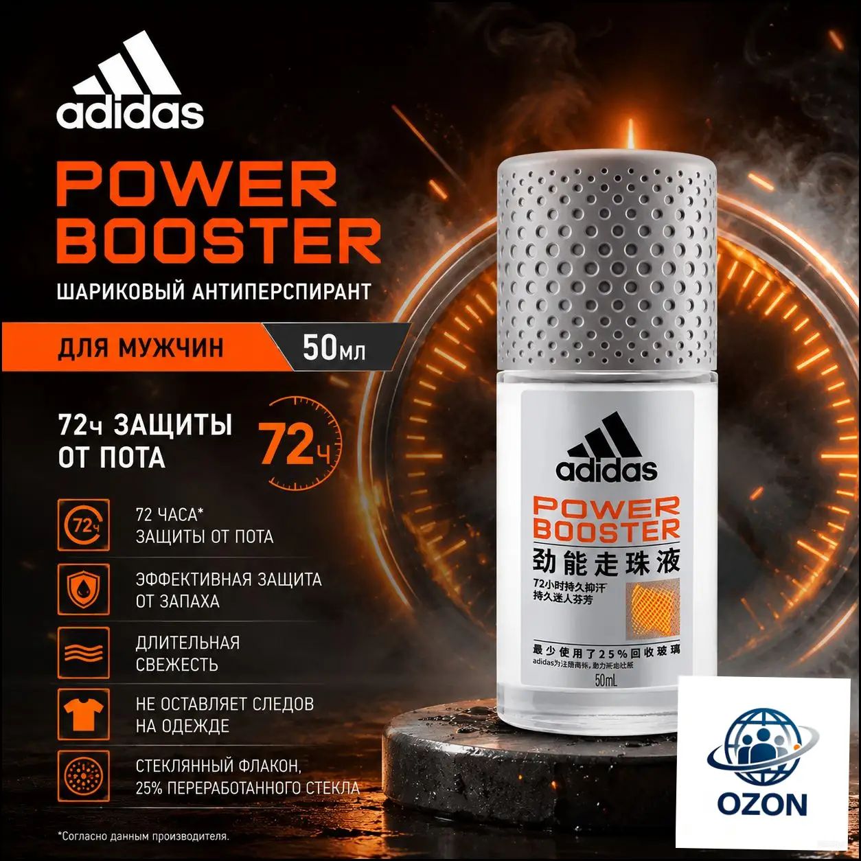 Adidas Дезодорант 50.5 мл, Красота и здоровье → Уход за телом → Дезодоранты → adidas