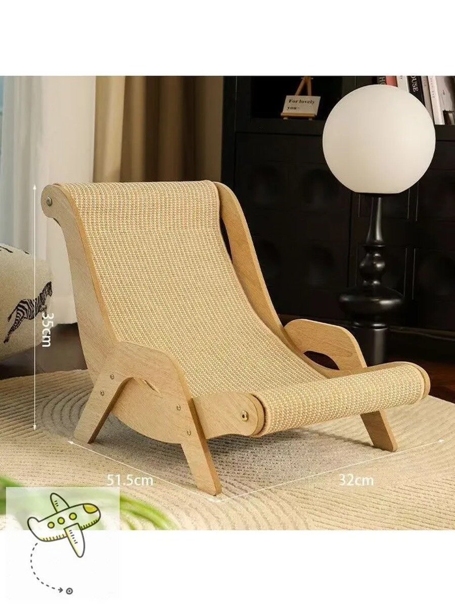 Когтеточка для кошек из сизаля с каркасом из дерева, размер 51 × 32 × 35 см