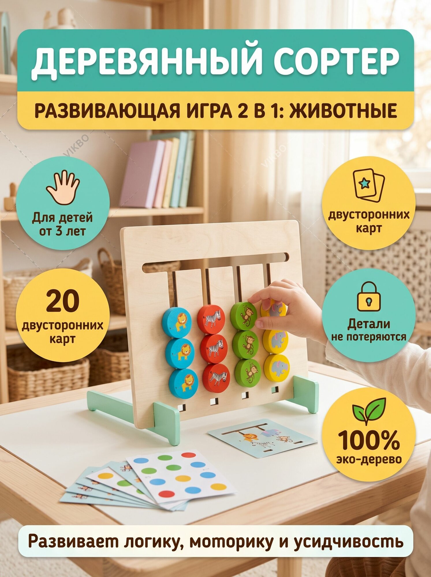 Деревянный сортер лабиринт развивающая игра Монтессори