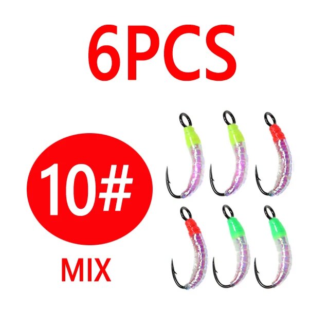6 шт. приманок для рыбалки, 10#, MIX, Белый
