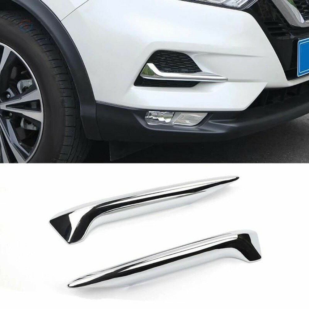 Декоративные накладки на противотуманные фары Nissan Qashqai J11 2019-2020, серебристые ABS, стильный аксессуар для тюнинга авто
