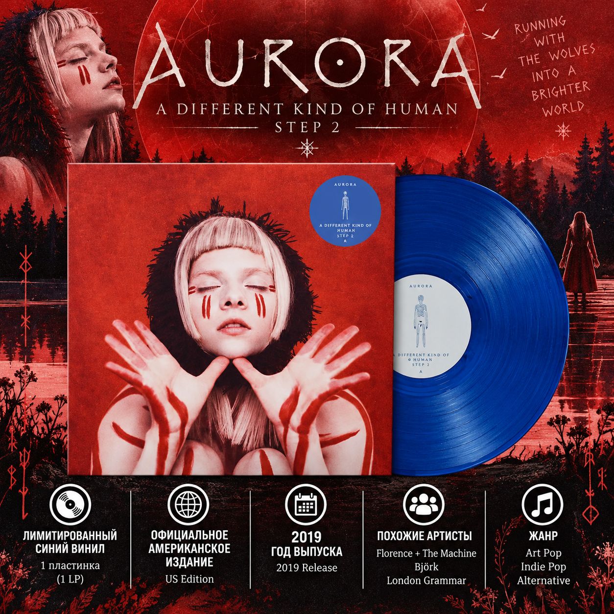Aurora - A Different Kind Of Human (Step 2) (lim. blue LP) новая лимитированная цветная пластинка