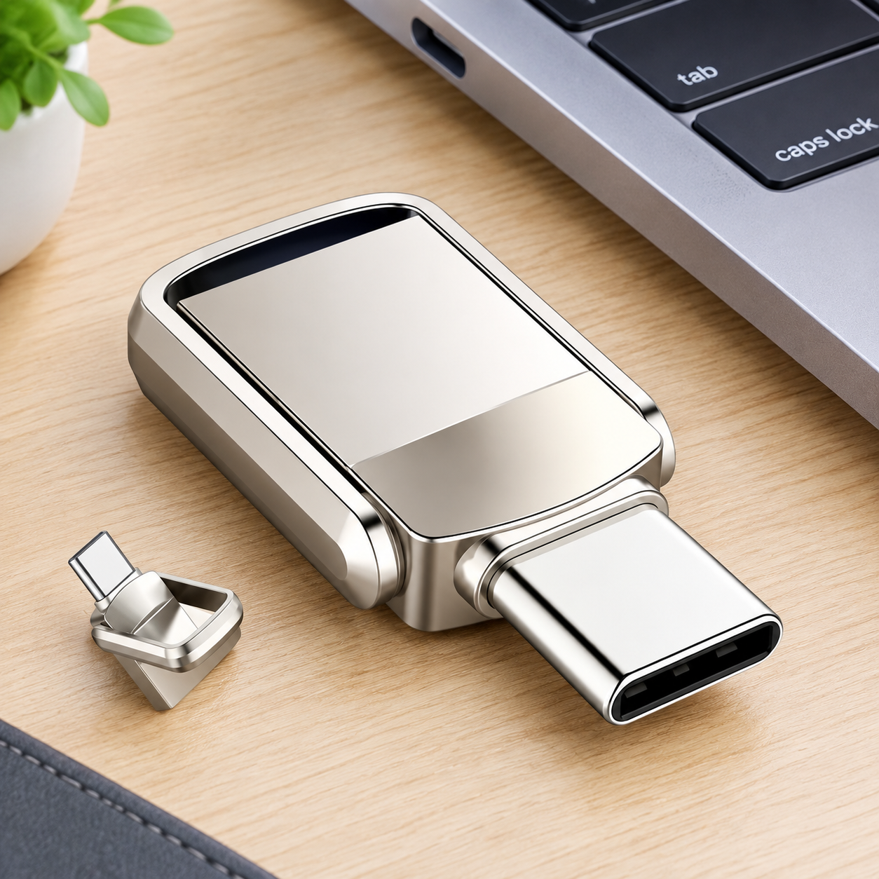USB-накопитель Type-C 2ТБ, OTG (Цвет товара: серебристый)