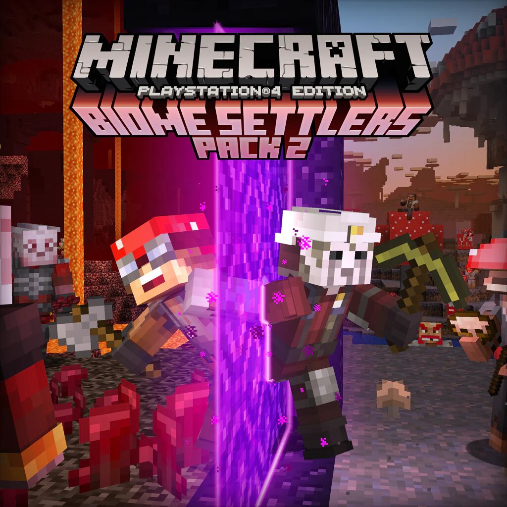 Дополнение Minecraft Biome Settlers Skin Pack 2, цифровое издание PlayStation 5, регион Индонезия / код пополнения баланса