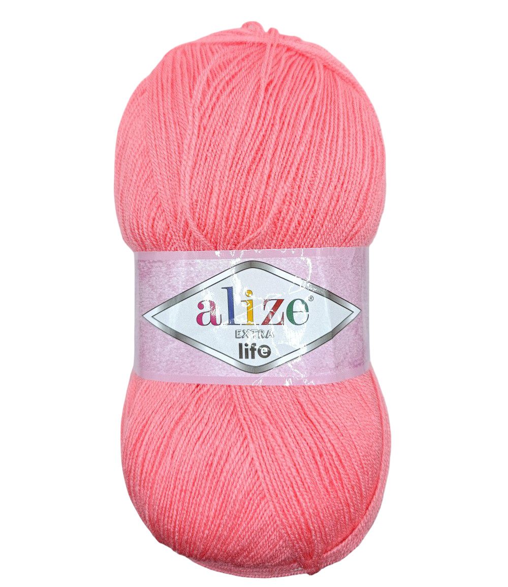 Пряжа для вязания Alize - Extra life 930 розовый. 100 гр/480 м 100% акрил