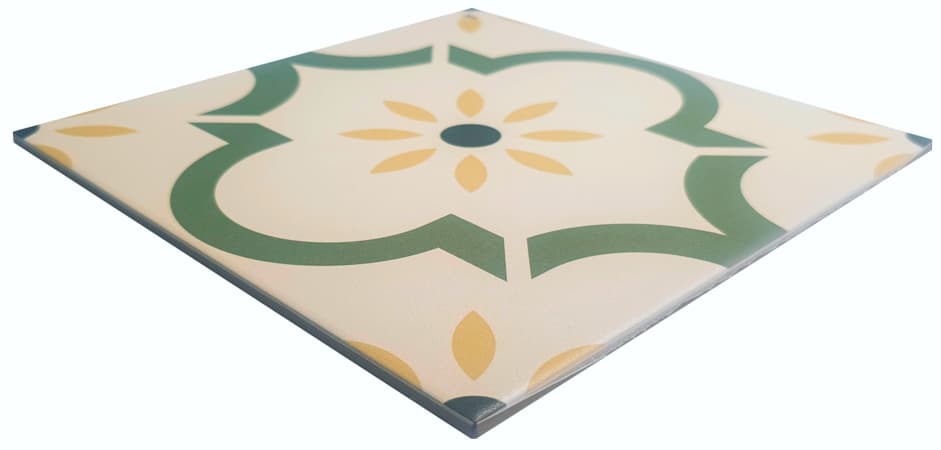Плитка для пола керамогранит матовый Arabesques Green Staro 200х200/8, упаковка 24 шт. / 0.96 кв. м