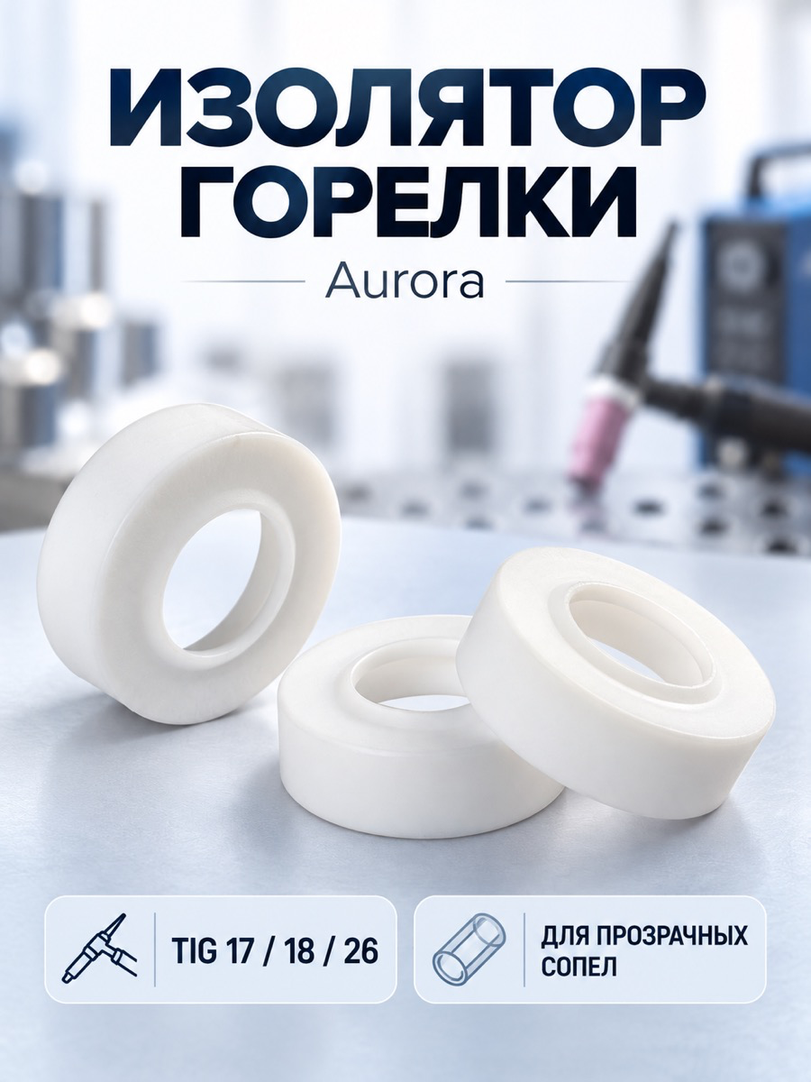 Изолятор тела горелки Aurora TIG 17-18-26 GasLens для прозрачных сопел