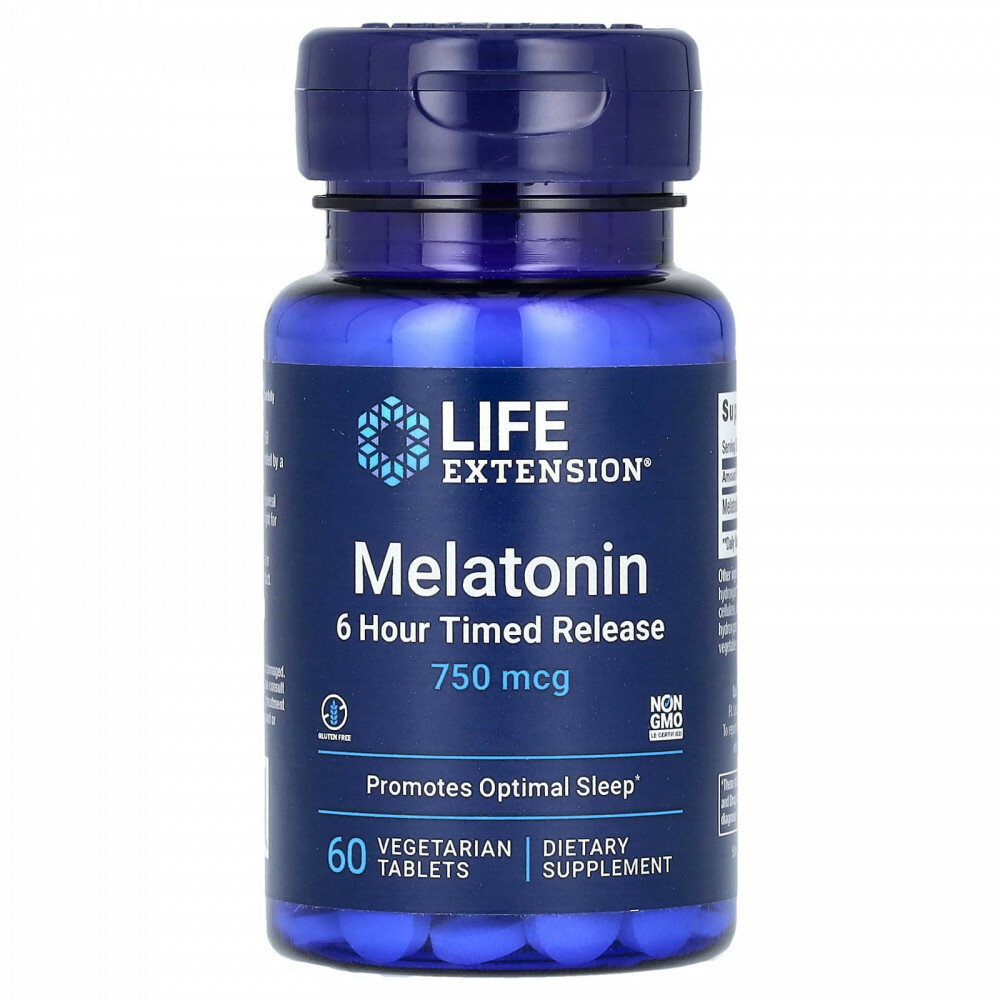 Life Extension Melat, 750 мкг, 60 капсулиз США