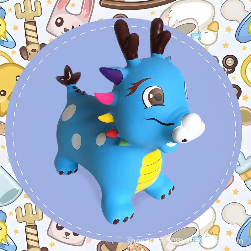 Надувная игрушка-прыгун-дракон, синий цвет, без музыки, игровой предмет для детей