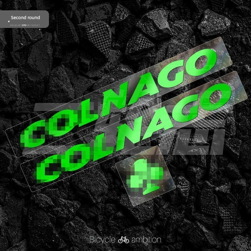 Комплект наклеек для рамы велосипеда Colnago V4RS - Яшмовый зеленый, 2x нижняя труба + 1x головная труба