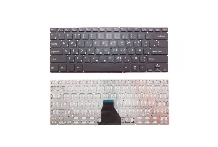 Клавиатура для ноутбука Sony Vaio SVF142, SVF143, SVF14E черная, без рамки