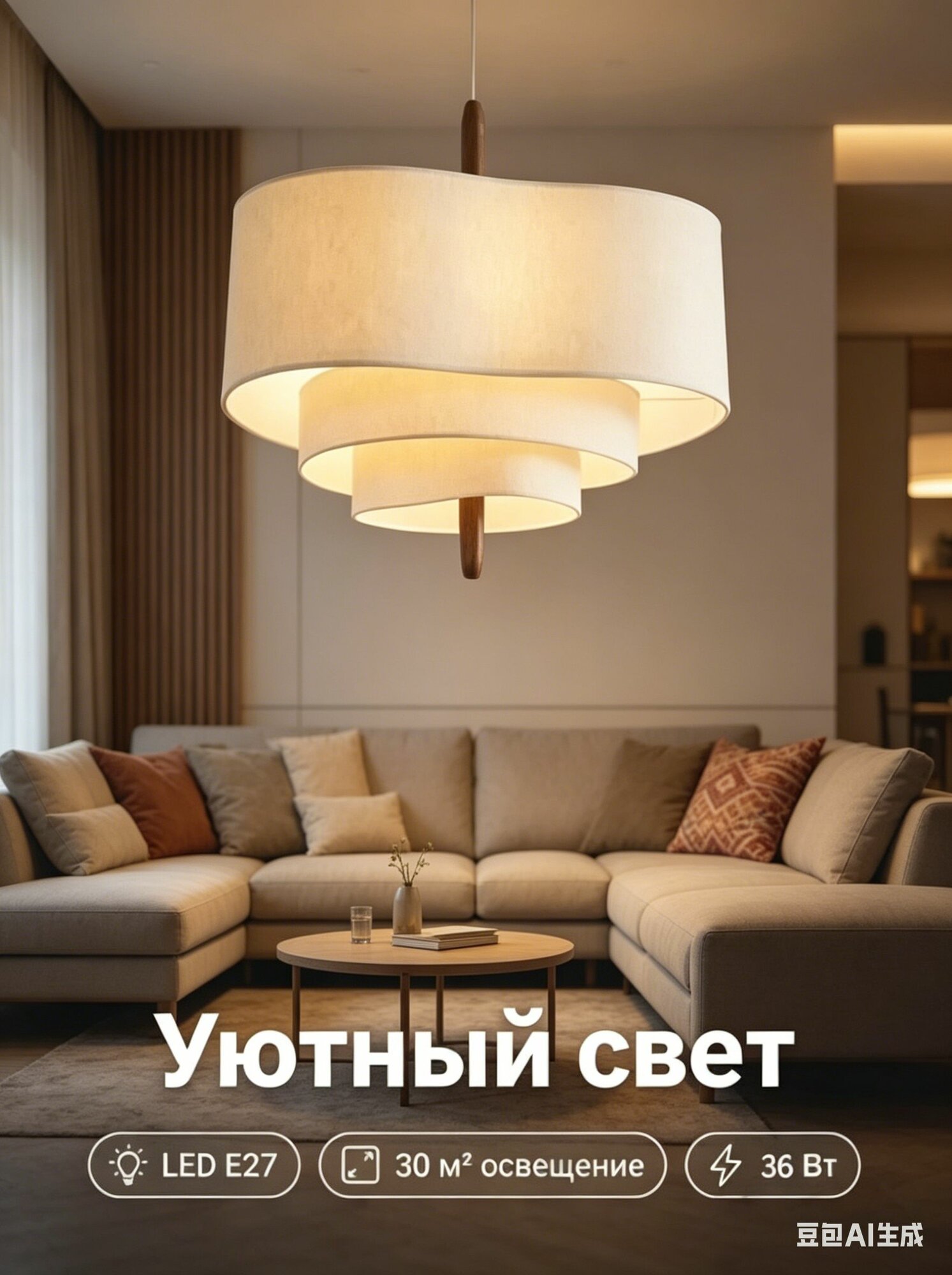 Люстра, LED, 15 Вт