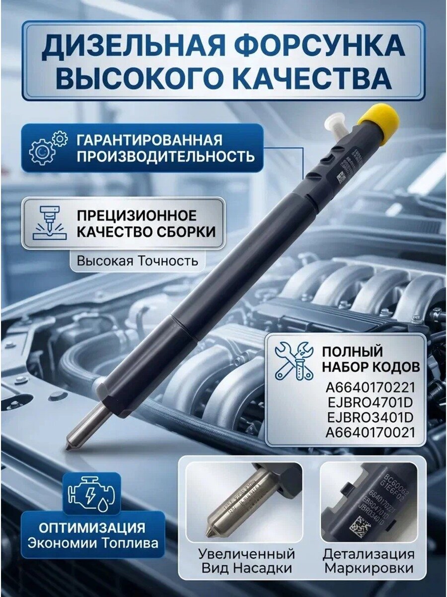 Топливная форсунка дизельная электрическая D20DT, артикул 6640170221