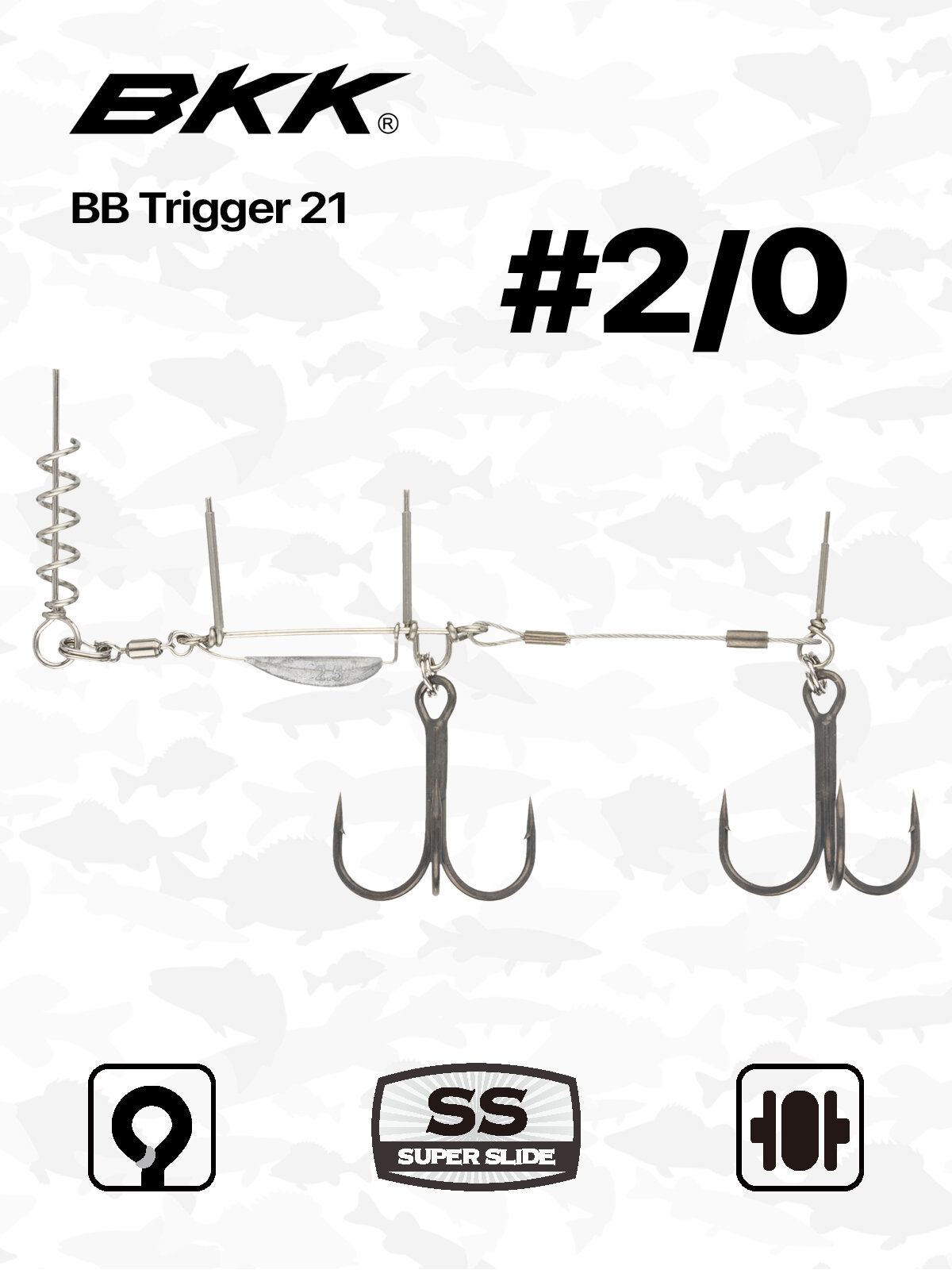 Стингер для мягкой приманки BKK BB Trigger 21, #2/0, 1 шт/уп