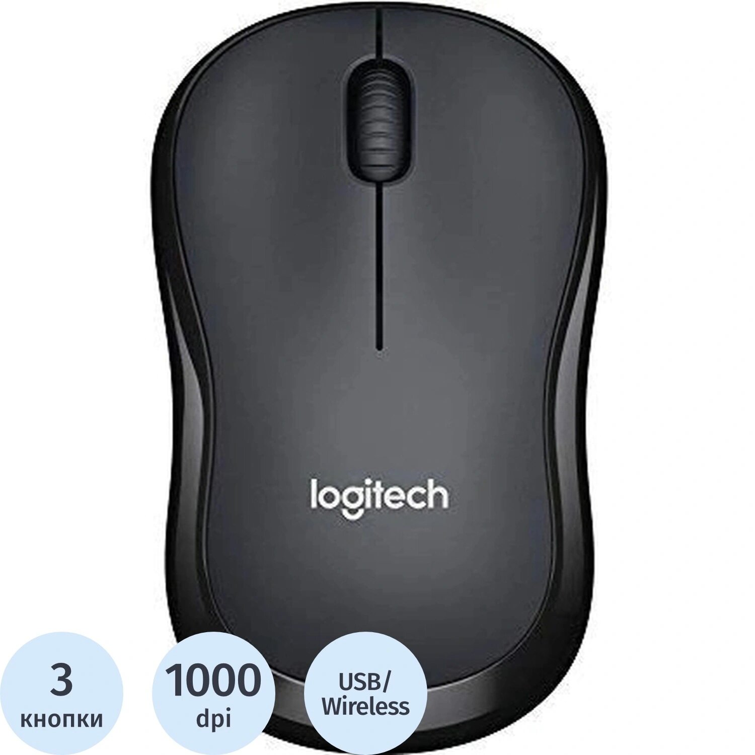 Logitech Мышь беспроводная Logitech B175 чёрная (910-004332)