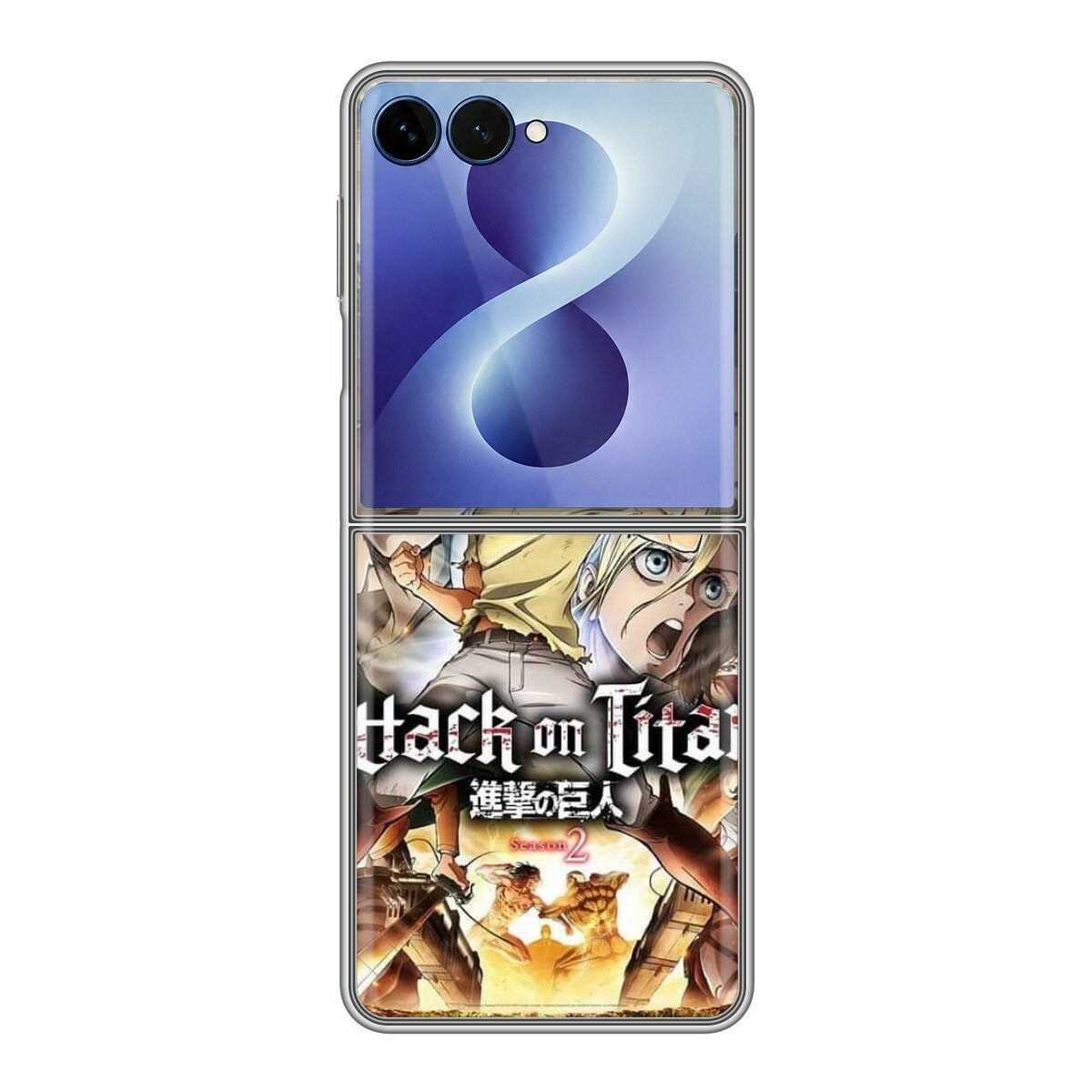 Чехол для Samsung Galaxy Z Flip 8 с принтом Аниме Атака Титанов (Самсунг Галакси З Флип 8)