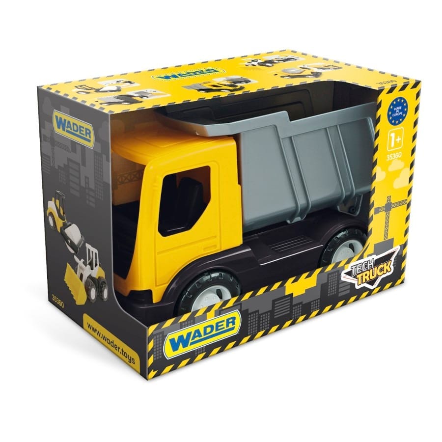 Игрушечная машинка Wader Tech Truck самосвал, 23 см, желтый