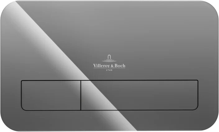 Кнопка смыва для инсталляции Villeroy & Boch Viconnect 922400RA серая, глянцевая, стеклянная, двойной смыв