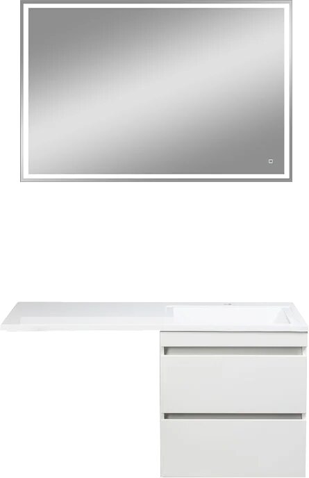 Мебель для ванной комнаты Style Line Даллас 120 R Люкс Plus подвесная, белая, зеркало DIWO Дмитров