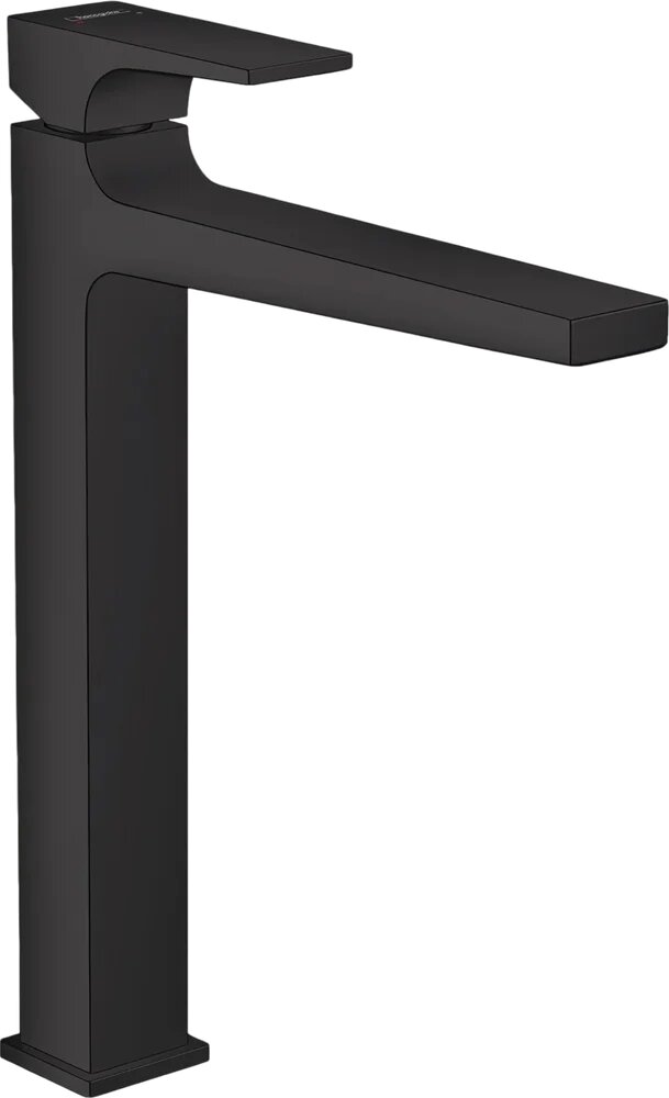 Смеситель для раковины Hansgrohe Metropol 32512670 черный, матовый, кран для ванной в раковину, из латуни, рычажный, с керамическим картриджем, с функцией экономии расхода, с донным клапаном