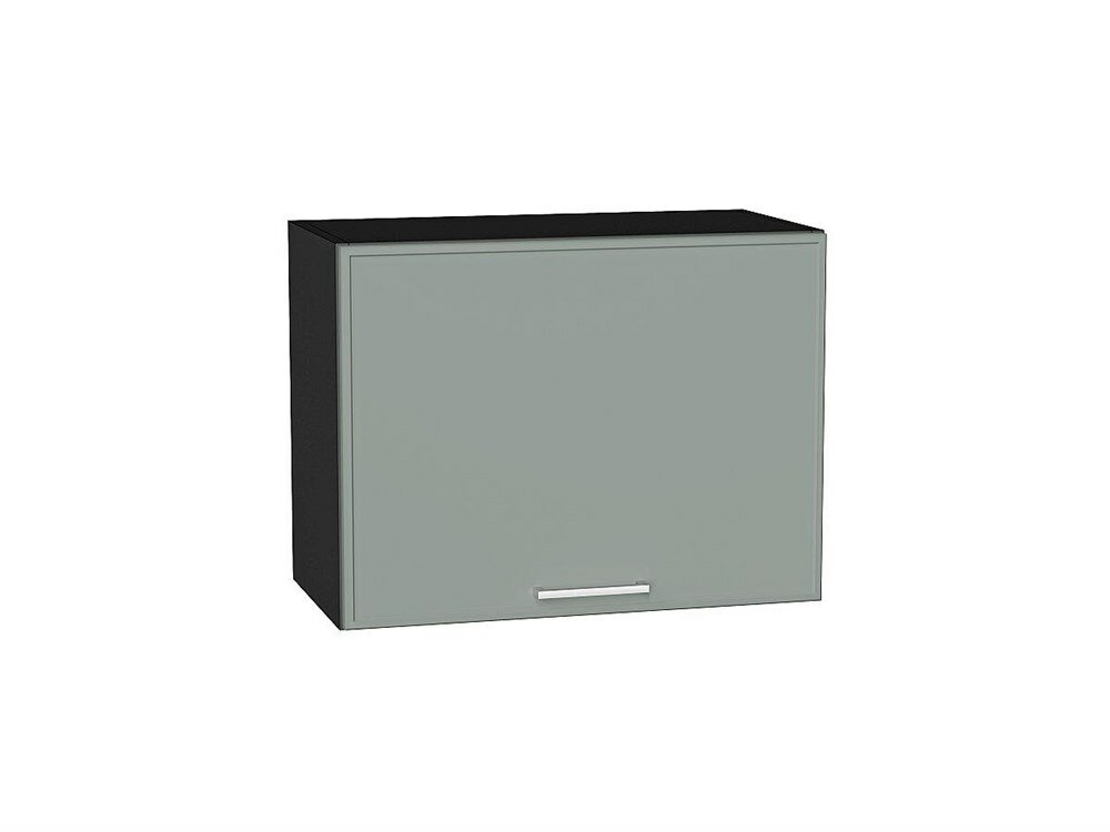 VVT Шкаф верхний горизонтальный Квадро Graphite, Аквамарин, 460, 600 В*Ш*Г 458*600*321, фасад МДФ Аквамарин, корпус Graphite Аквамарин