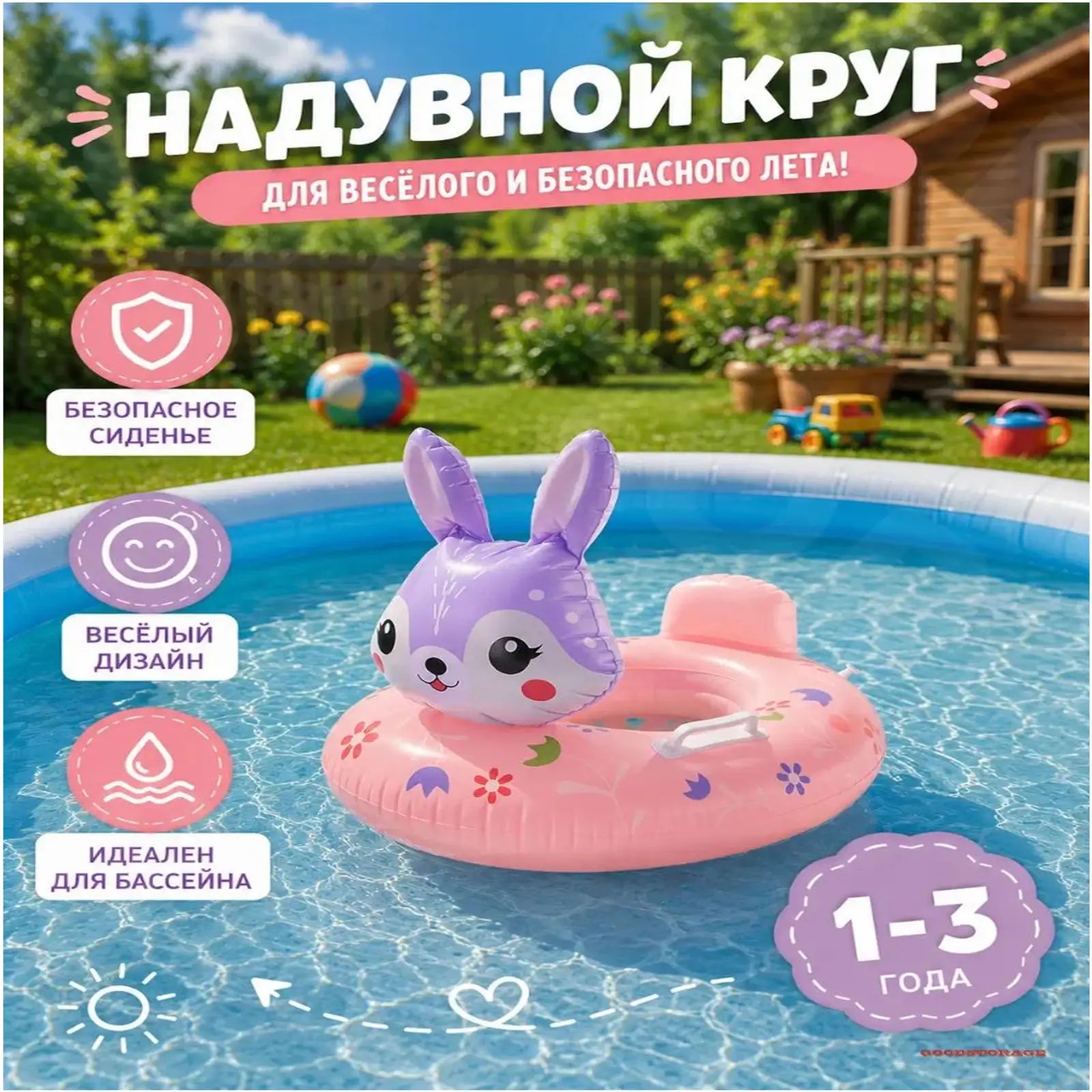 Надувной зайчик для плавания, качественный