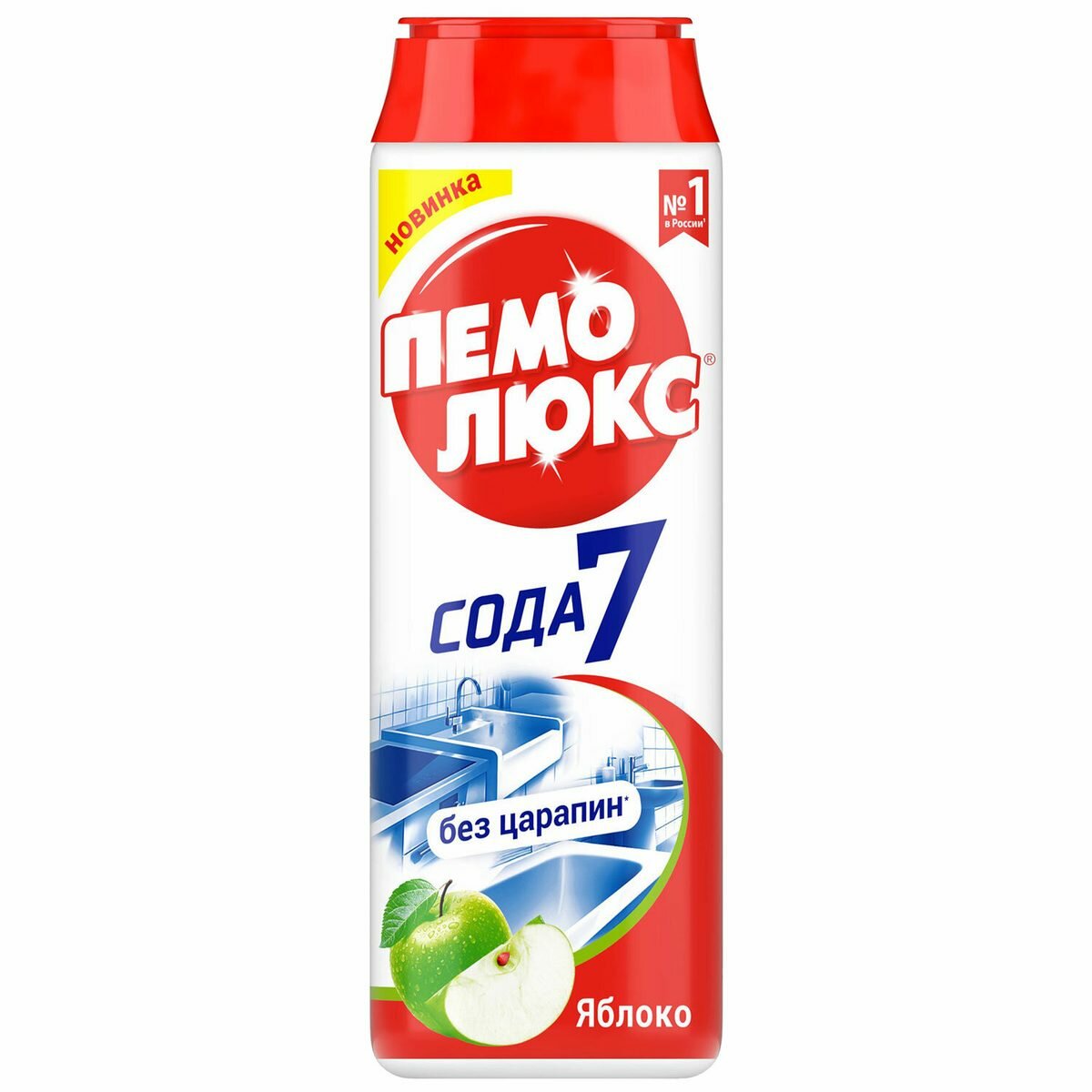 Чистящее средство универсальное Пемолюкс Сода-7 "Яблоко", порошок, 480г (2073824/2414453), 36шт.