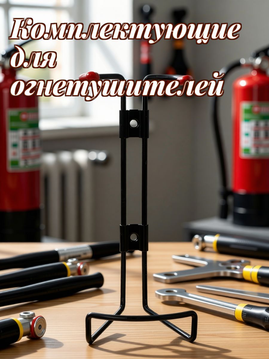 Подставка для огнетушителя универсальная черная с удобной установкой 21.00x10.50x8.50cm 2 шт