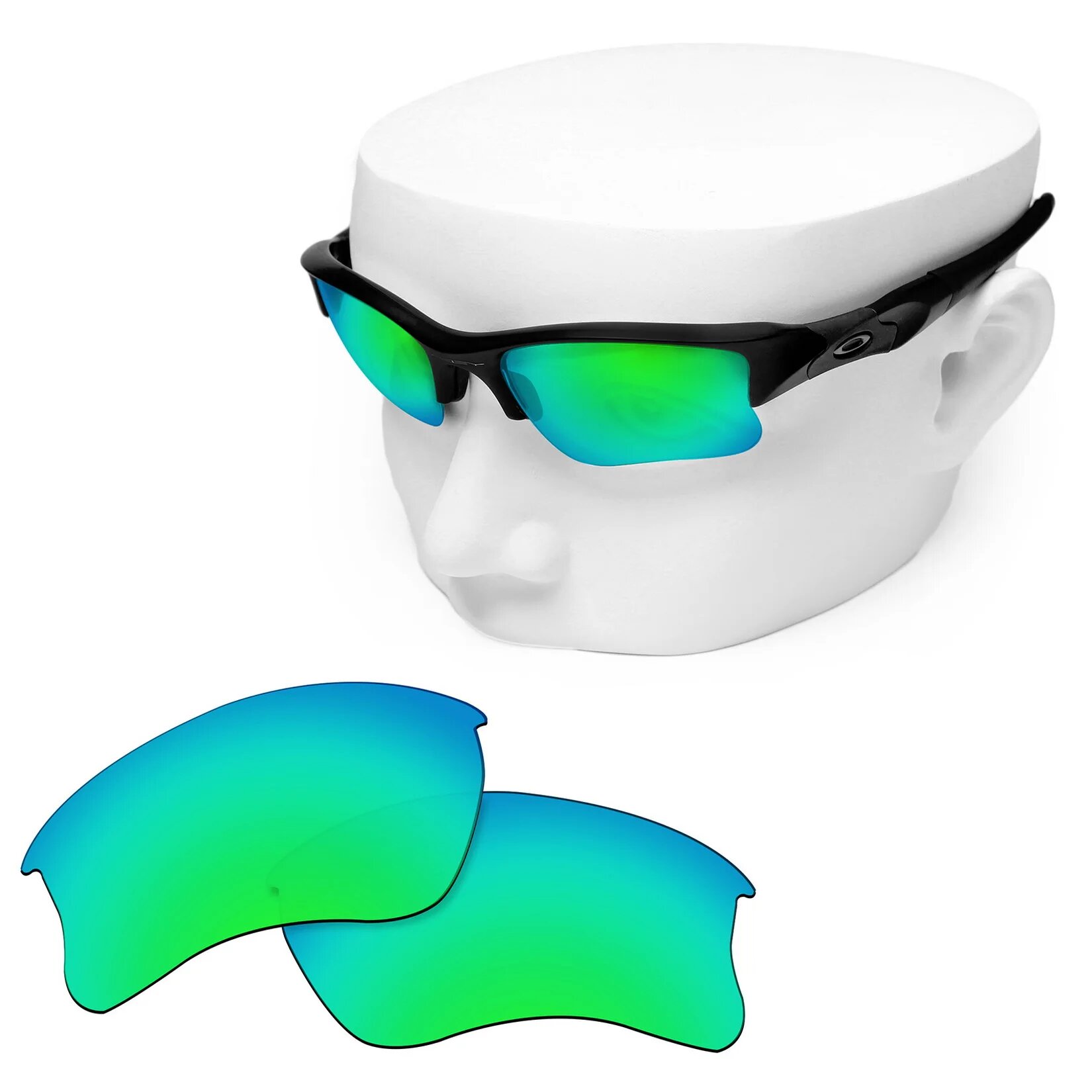 Поляризованные линзы OOWLIT для Oakley Flak Jacket XLJ Green Non-Polarized