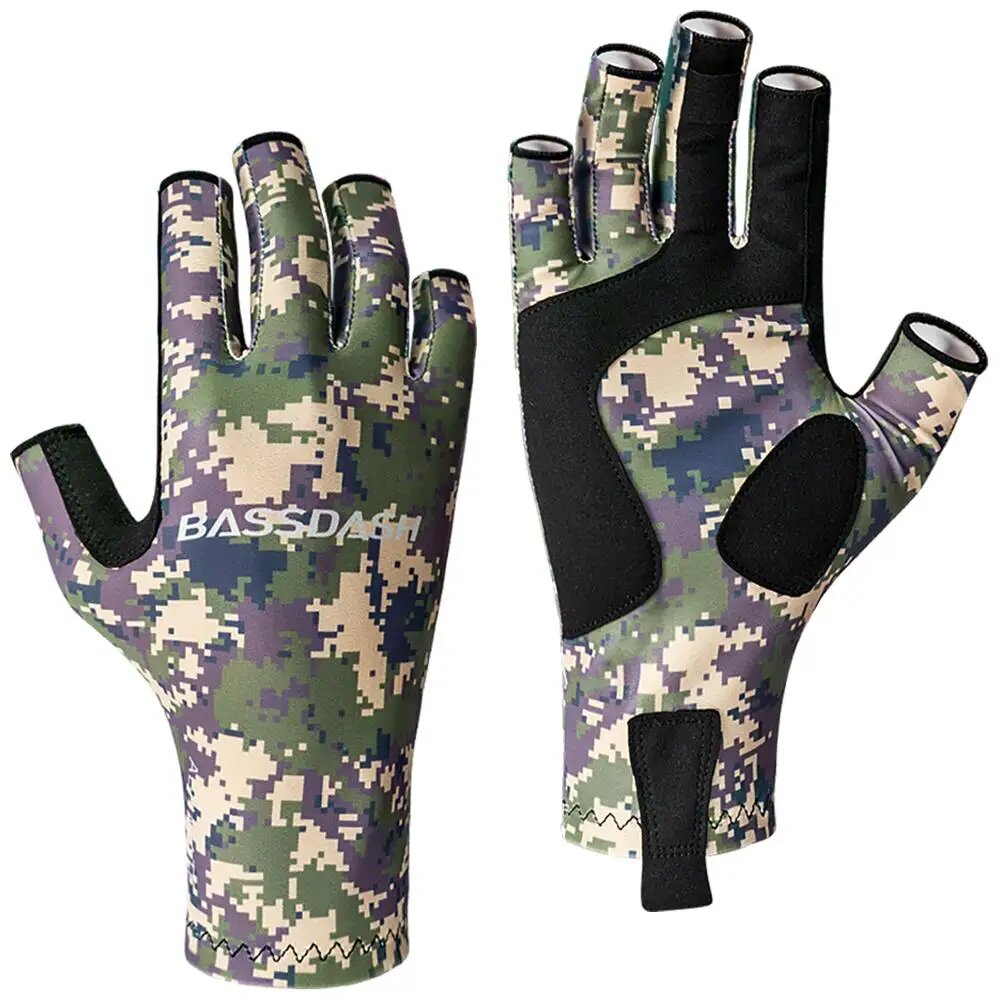 Перчатки для рыбалки Bassdash Jungle Camo