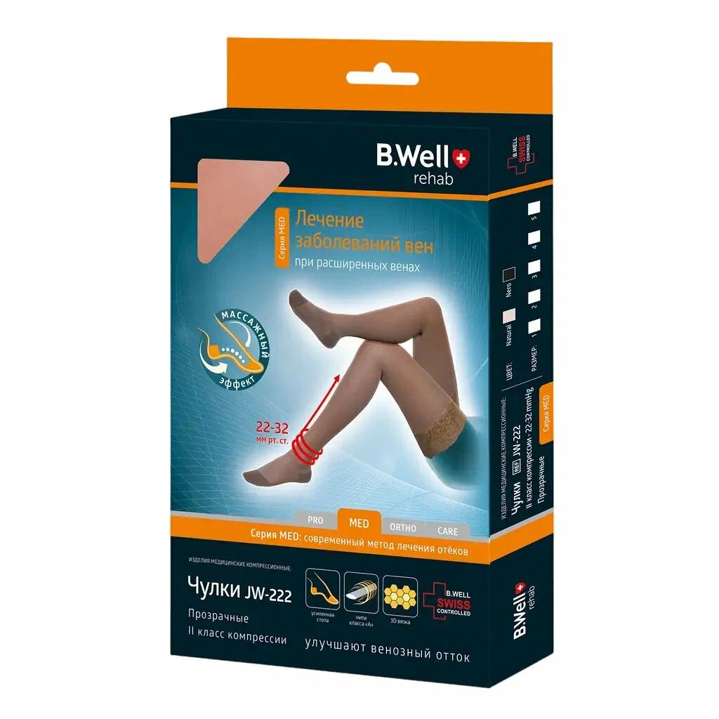 Би-велл B.WELL JW-222 Чулки прозр/ажур верх 2кл №4 (черный)