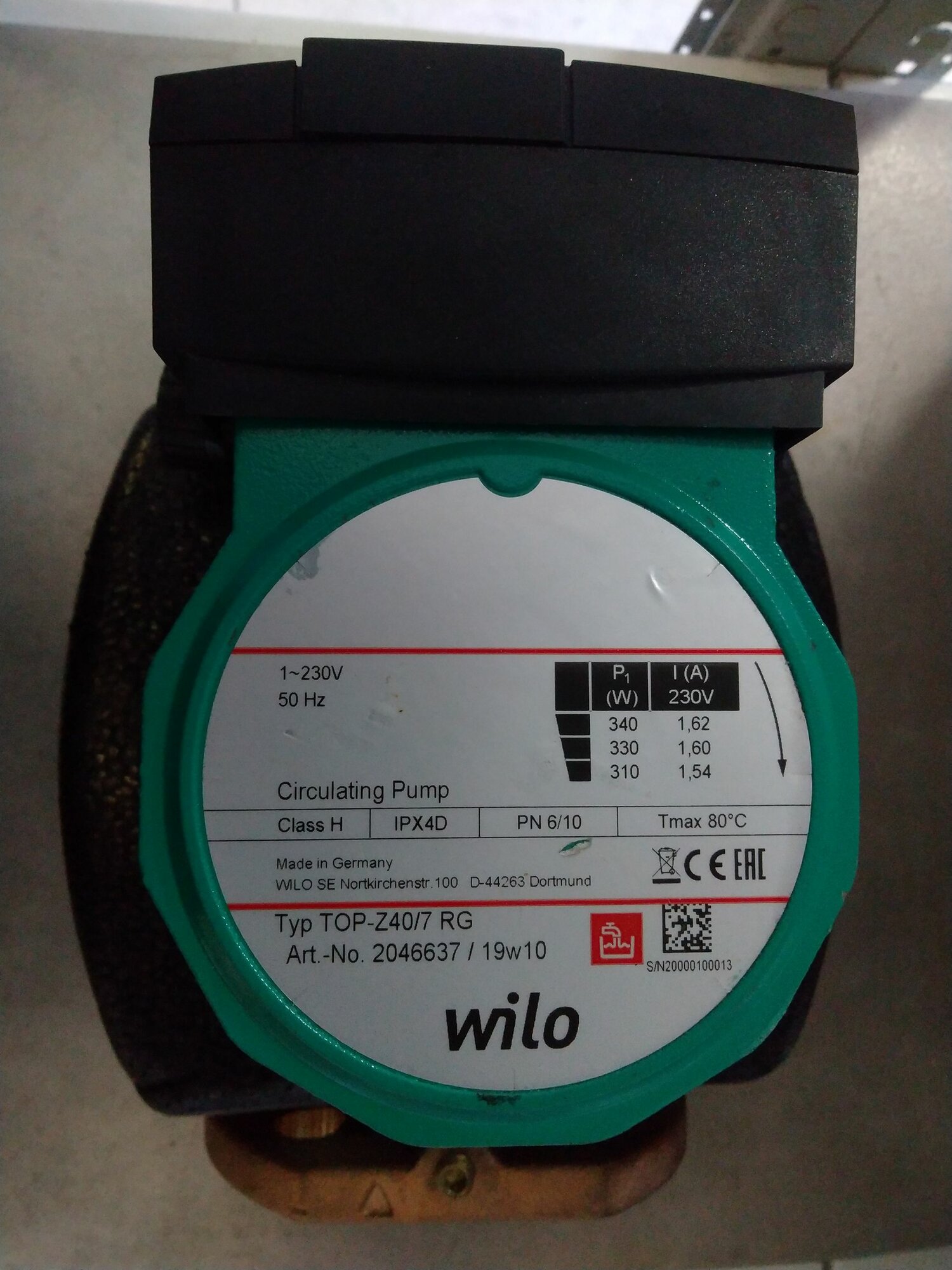 Циркуляционный насос Wilo TOP-Z 40/7 (1-230 V, PN 6/10, RG), 2046637
