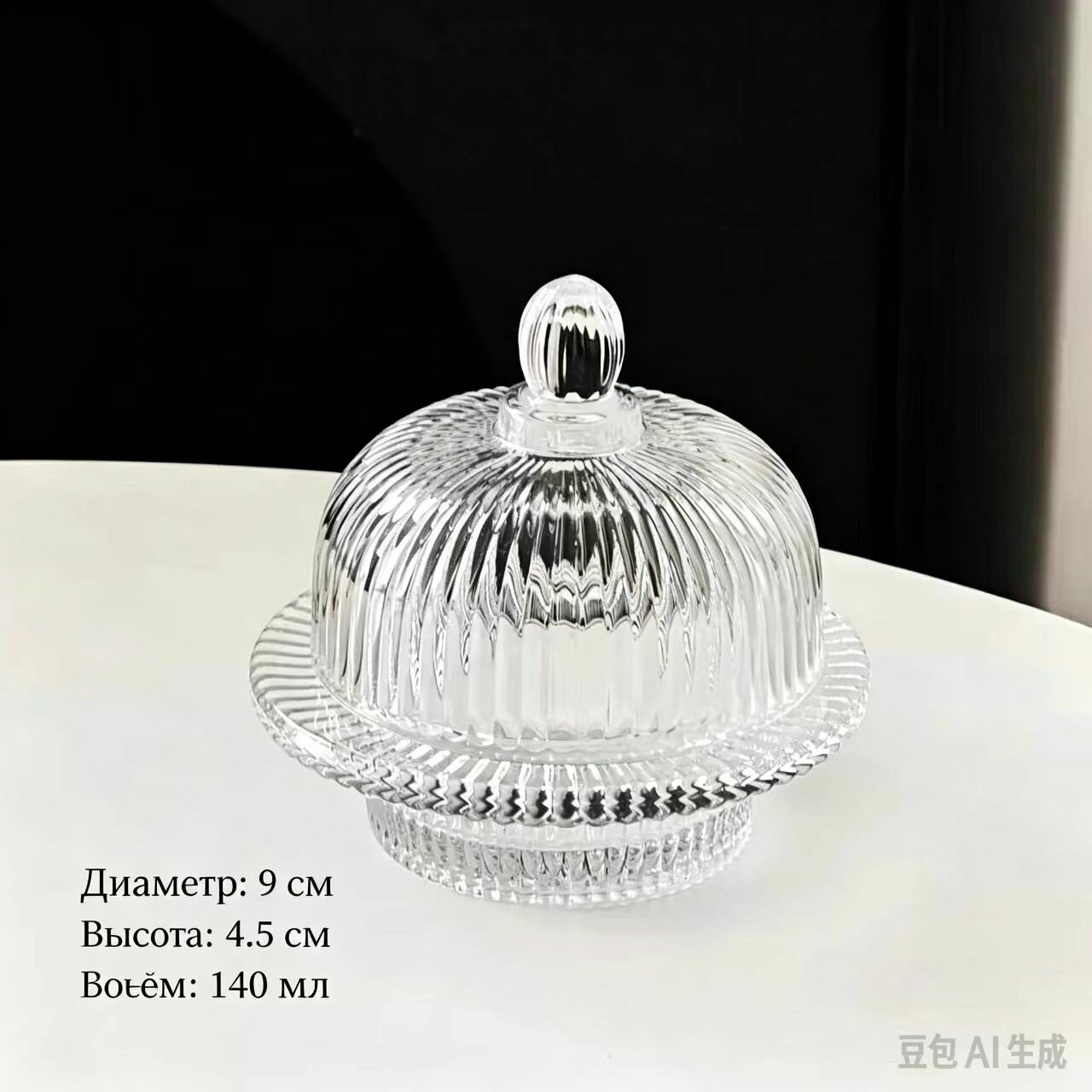 Стеклянная лимонница с крышкой, 140 мл, для сервировки(Высококачественный набор мисок)(Рисунок 1