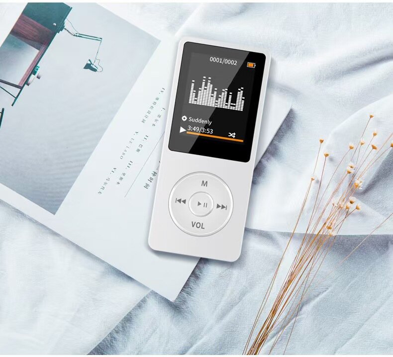 Портативный Bluetooth MP3 плеер, FM радио, 1.8 дюйма, электронная книга, слот для TF, Белый, с коробкой