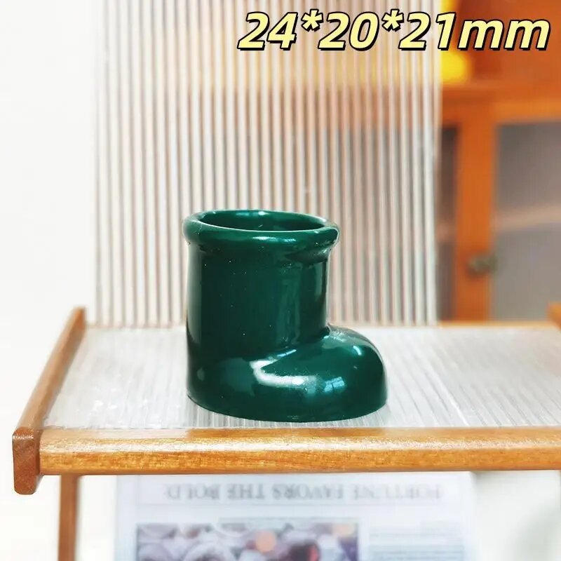 Миниатюрные красные сапожки для вазы 1/12 Зеленый, Green L