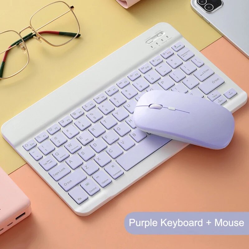 Беспроводная клавиатура и мышь Windyoung для планшетов и Фиолетовый, 7 inch, Keyboard mice set5