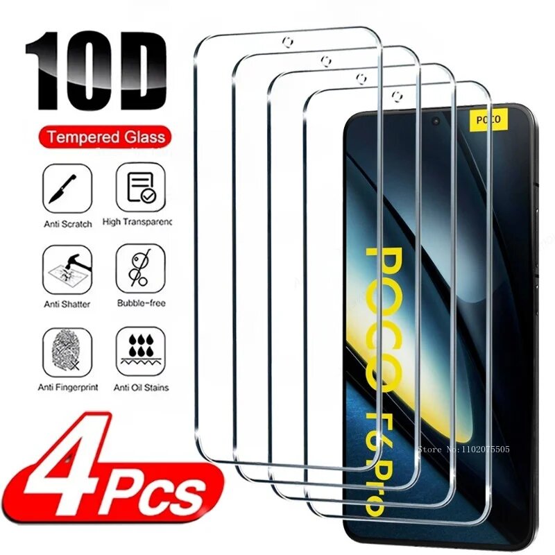 Защитное стекло HD для Poco F6 X6 Pro 5G X5 F5 F4 GT X4 M4 M3 M6 X3 Pro F3 M5 C65, POCO X6 Pro