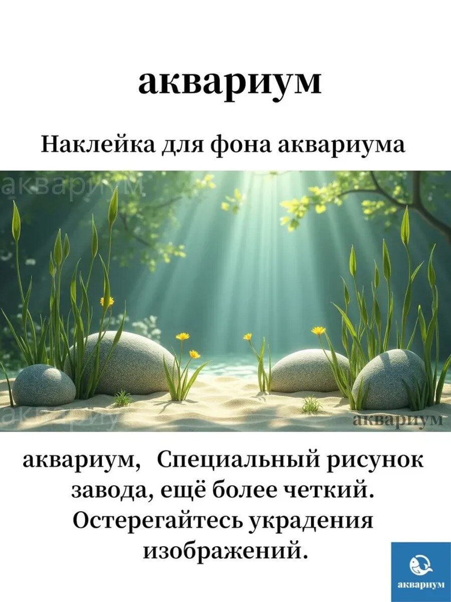 Фон для аквариума Декорации Свежая подводная D,120(ш)x60(в) см